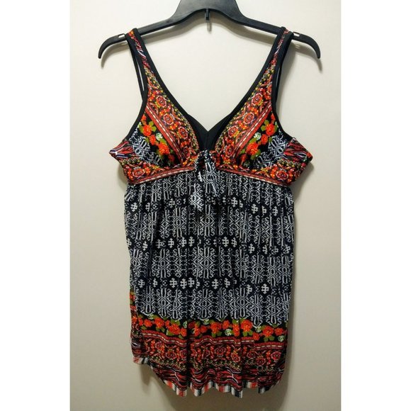 Rosewe | Swim | One Piece Orangeblack Swimsuit Size Large | Poshmark